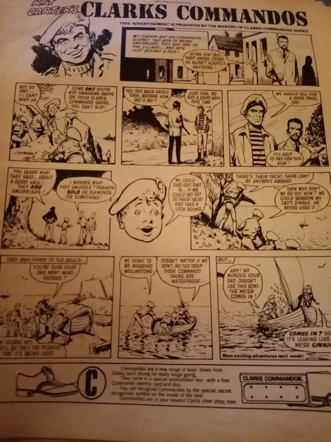 HS1 EPHEMERA 1969 advert shoes clarks commandos comic strip e EUR 3,43 ...