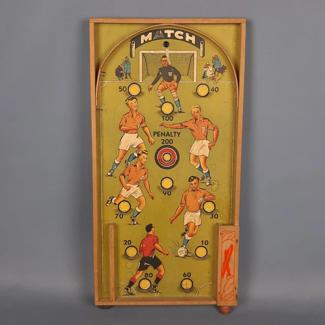 ANTICO FLIPPER BOIS Bagatelle Thème Foot Match Jeu Original Premières ...