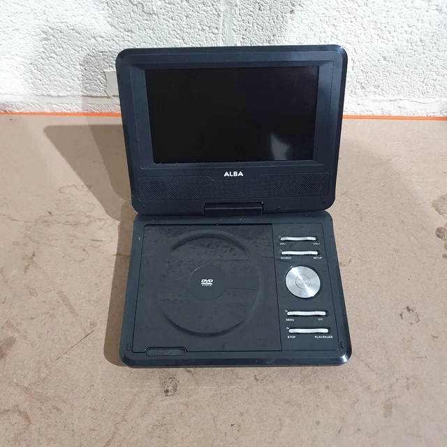 ALBA CDVD7SW BLACK 7" Swivel Screen Rechargeable Battery Portable DVD ...