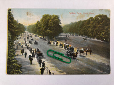LONDON ROTTON ROW Hyde Park Busy Edwardian Animated Street Scene £3.75 ...