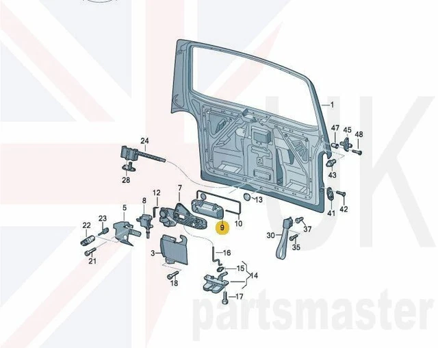 VOLKSWAGEN TRANSPORTER T6 New Genuine Rear Tailgate Boot Lid Handle ...