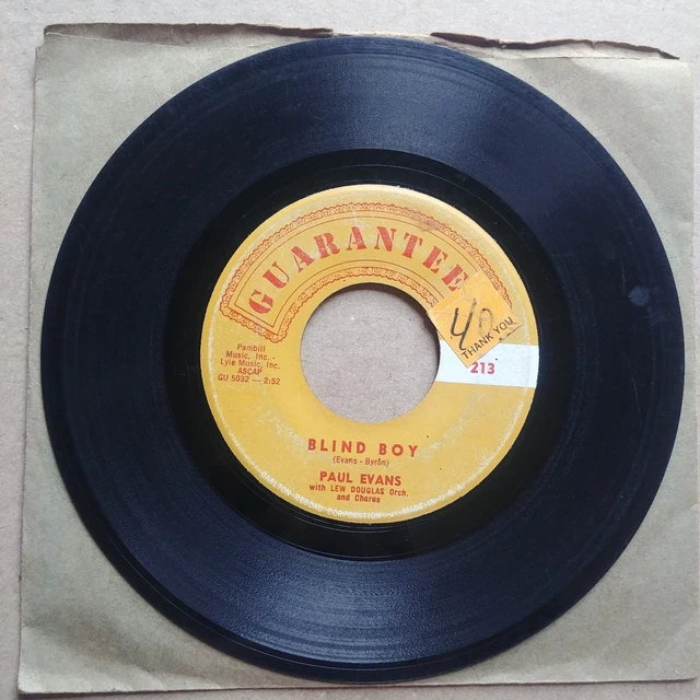 CHITARRA LITTLE PAUL EVANS Hushaby 45 7" POP ROCKABILLY Vinile da disco ...