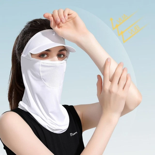 FULL FACE PROTECTION Ice Silk Mask UV Resistant Seamless Sunscreen Mask ...