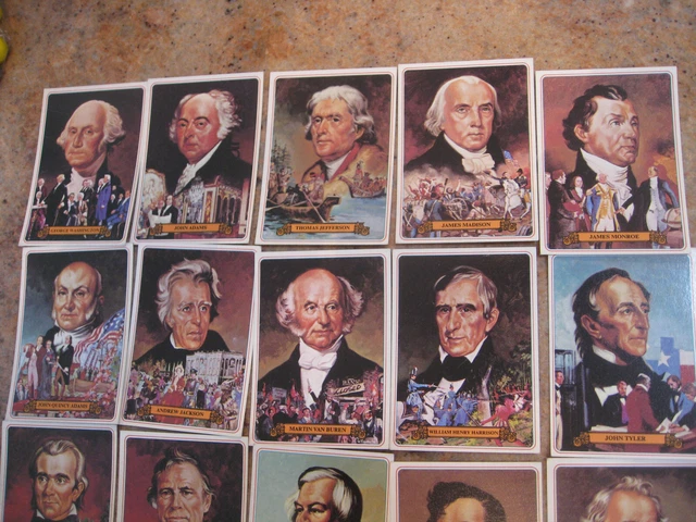 1976 BEL-ART KNOW Your US Presidents Complete Vintage Trading Card Set ...