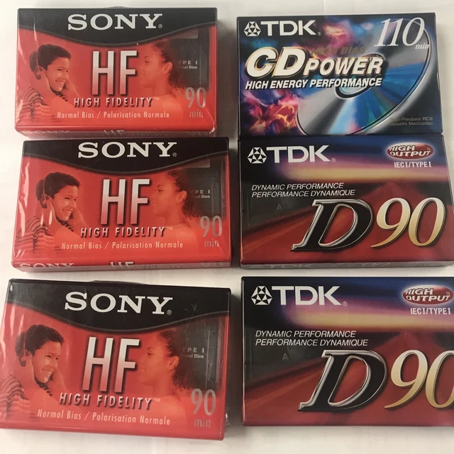 SONY HF 90 High Fidelity Normal Bias Cassette - 90 min Lot Of 3 With ...