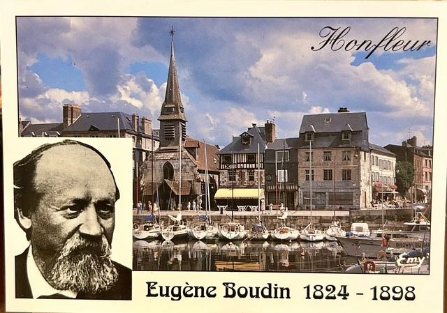 CARTOLINA DI HONFLEUR con Eugène Boudin (Normandia/France) EUR 5,00 - PicClick IT