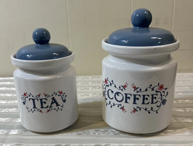 VINTAGE JAY TAIWAN Tea Coffee Ceramic Canister Set of 2 Never Used $28. ...