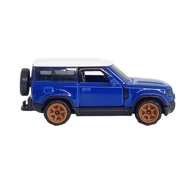 MAJORETTE LAND ROVER Defender 90 Blue Diecast Car No Box - Rubber Tires ...