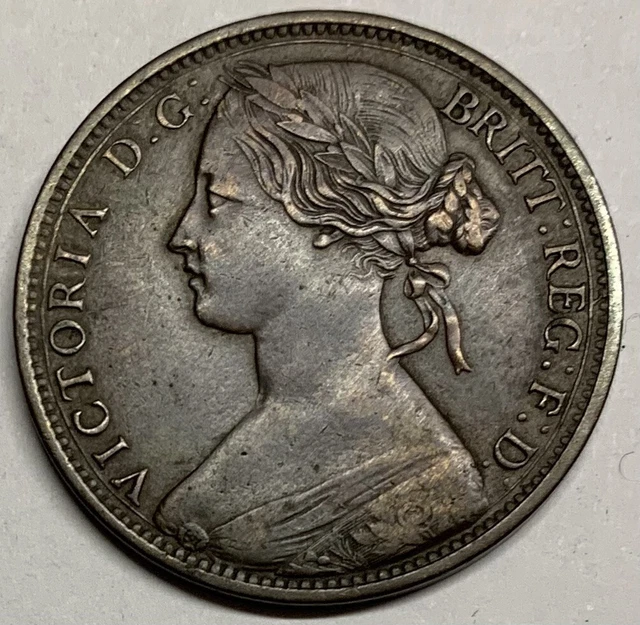 GREAT BRITAIN QUEEN Victoria 1862 Penny Bronze Britannia Coin. (KM#749. ...