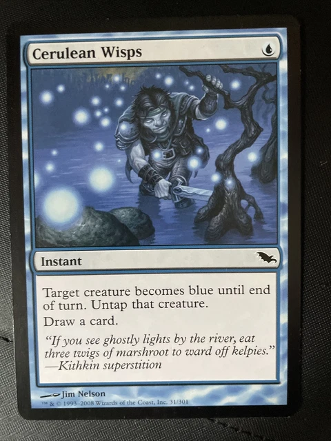 CARTA BLU CERULEAN Wisps Shadowmoor quasi nuova MTG Magic The Gathering ...