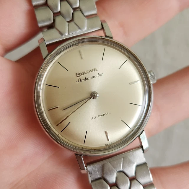 OROLOGIO UOMO VINTAGE Bulova Ambassador 12EBA Automatico Micro Rotore ...