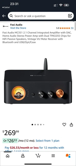 FOSI AUDIO MC351 2.1 Channel Integrated Amplifier with DAC $215.00 - PicClick CA