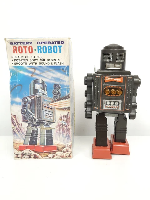 RARE VINTAGE 1960S SH HORIKAWA JAPAN ROTO ROBOT BOXED - Original Toy £ ...