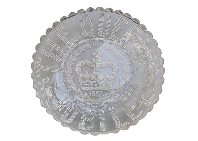 SOWERBY GLASS 1887 Queen Victoria Jubilee Royal commemorative glass ...
