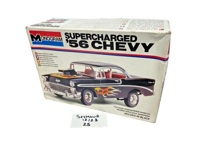 MONOGRAM SUPERCHARGED '56 Chevy Assembled Model Kit #2255 1/24 1979 $19 ...