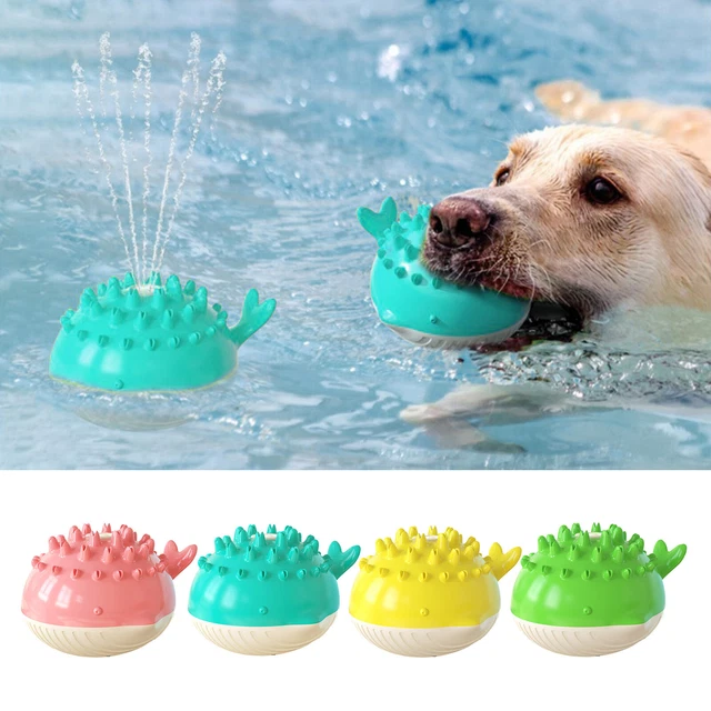 DOG BATH TOY Electric Water Spray Induction Sprinkler Chewing Play Toys ...