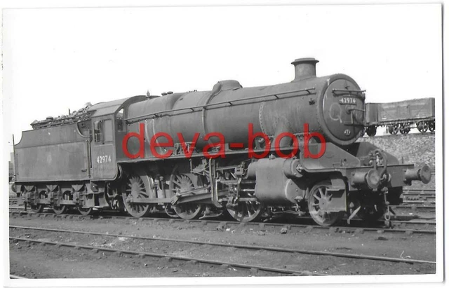 RAILWAY PHOTO LMS 5MT 42974 March Shed 1953 Stanier 2-6-0 Loco £3.75 ...