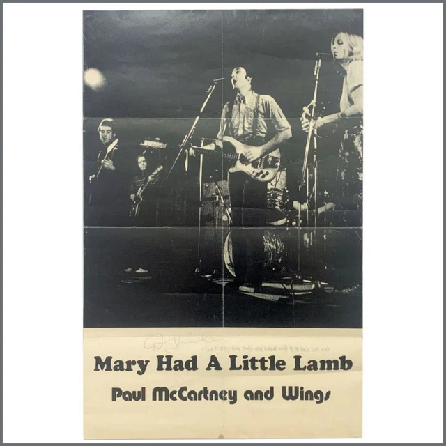 PAUL MCCARTNEY MARY Had a Little Lamb Promo Poster Signed by Denny ...