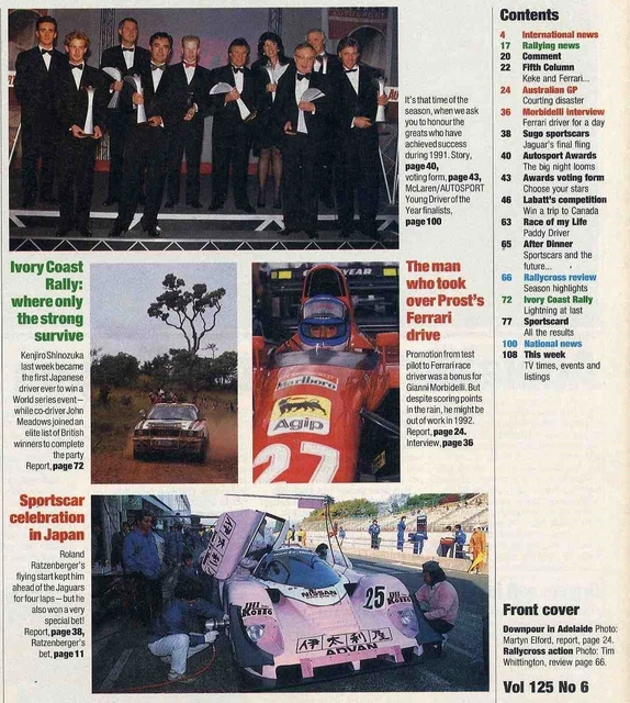 [C5076] 91.11.7 AUTOSPORT/ F1 Australian GP, JSPC Sugo, current status ...