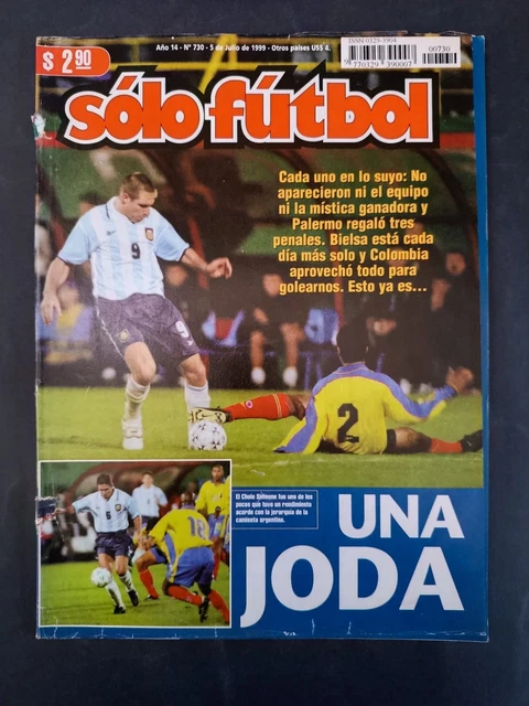 RIVISTA SOLO FUTBOL Argentina UNA JODA n 730 (1999) Simeone e Palermo ...