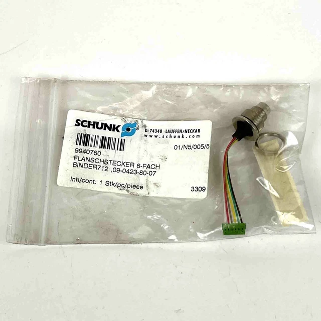 SCHUNK FLANGED CONNECTOR 6-way, binder 712 09-0423-80-07, 9940760 ...