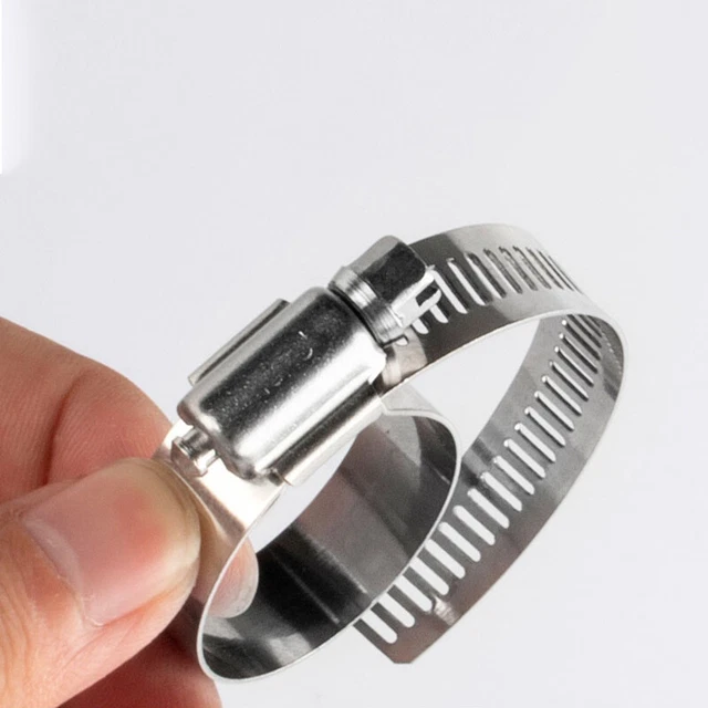 STAINLESS STEEL HOSE Clips / Clamps (Worm Drive) 304 ss Fuel Clamp 8mm ...