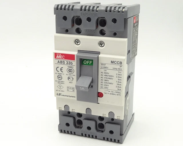 LS META MEC Leistungsschalter ABS 33b 30AF Circuit Breaker MCCB 5A 7,5kA 3-polig EUR 24,90 ...