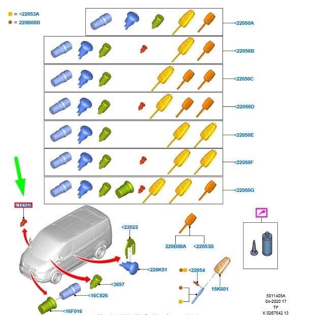 FORD TRANSIT CUSTOM MK1 Glove Box Lock Cylinder Repair Kit 2363732 NEW ...