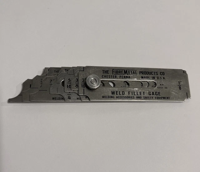 THE FIBRE METAL Products Co. Weld Fillet Gage 7 Piece with Case USA ...