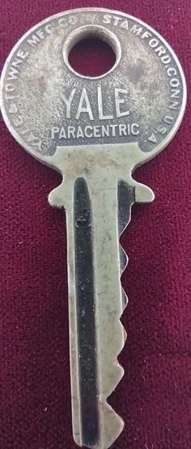 ANTIQUE KEY YALE And Towne Paracentric Patented 1891 And 1893 Appx 2-1/ ...