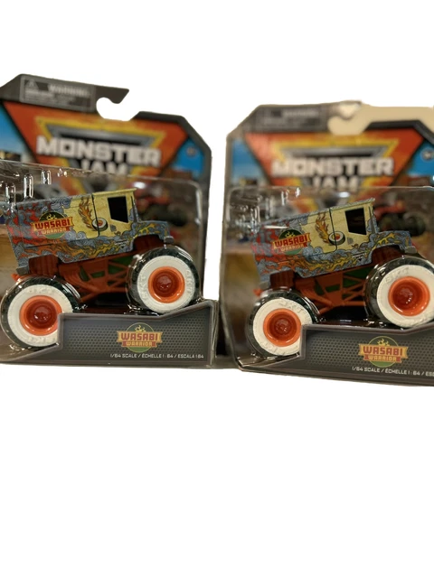2023 MONSTER JAM CHASE Wasabi Warrior Feast Truck SpinMaster LOT de 2 ...