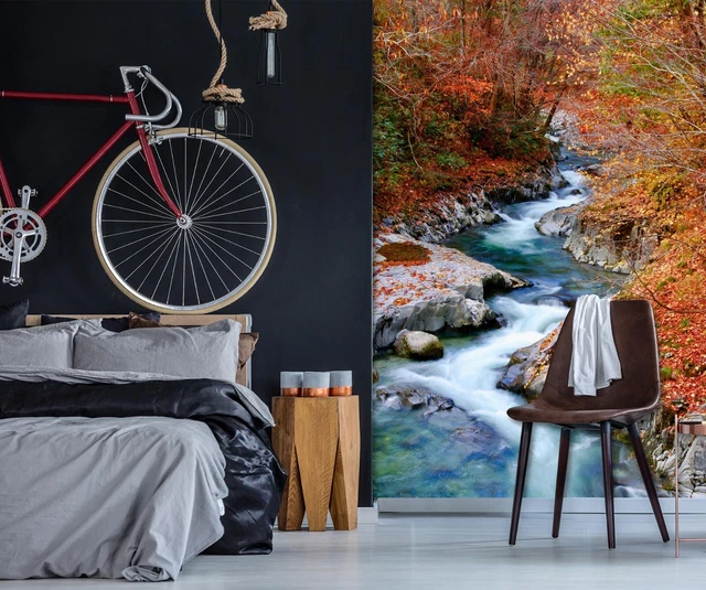 3D RIVER LEAVES E2400 Wallpaper Mural Paper Wall Print Indoor Murals CA ...