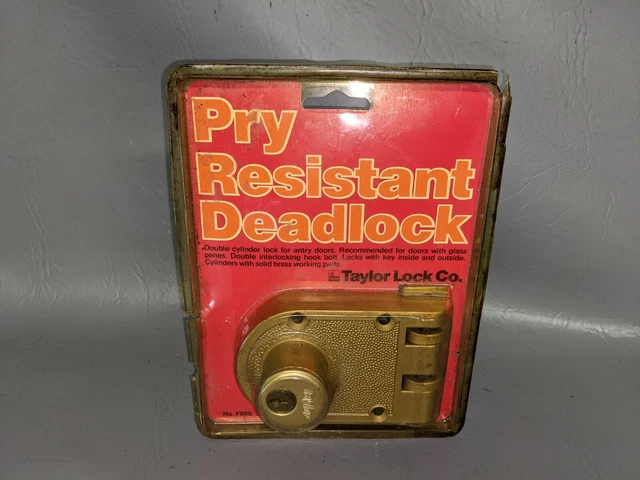 VINTAGE TAYLOR LOCK Co Pry Resistant Deadlock In Original Packaging (O7 ...