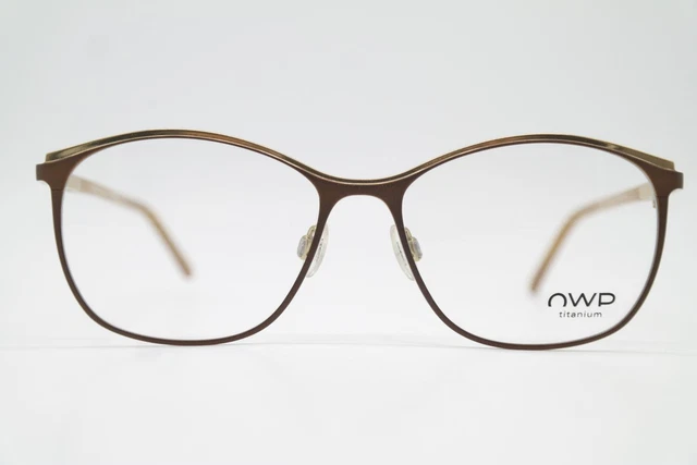 LUNETTES OWP 1761 Titanium Bronze Or Braun Ovale Monture Lunettes Neuf ...