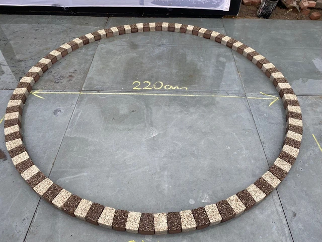 240 CM GARDEN circle tree flower ring surround brick stone edging ...