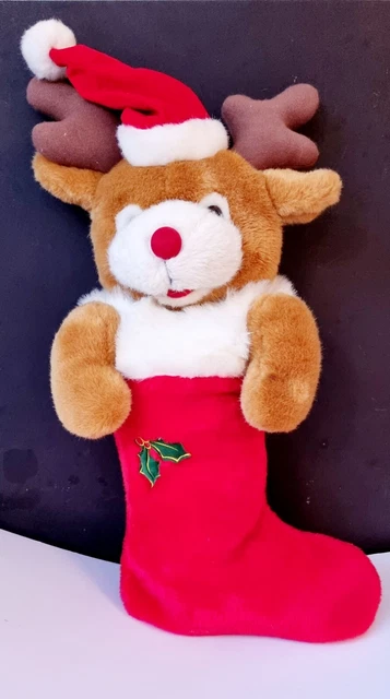 RUDOLPH THE RED-NOSED Reindeer Singing Christmas Stocking Cuddly Soft ...