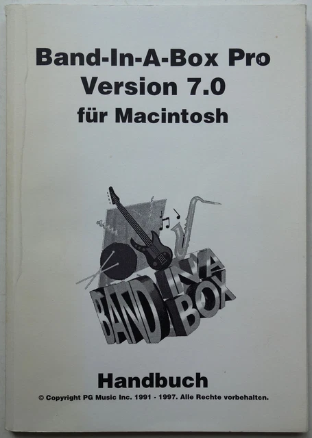 BAND-IN-A-BOX PRO VERSION 7.0 für Apple MAC, Handbuch ohne Software EUR ...