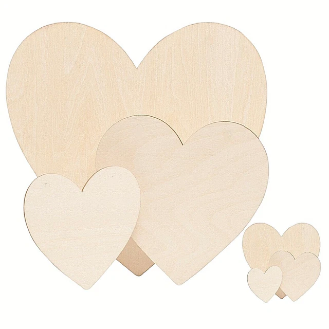 WOODEN LOVE HEARTS Shapes Craft Blank Ply Wood Plaques Valentine Sign ...