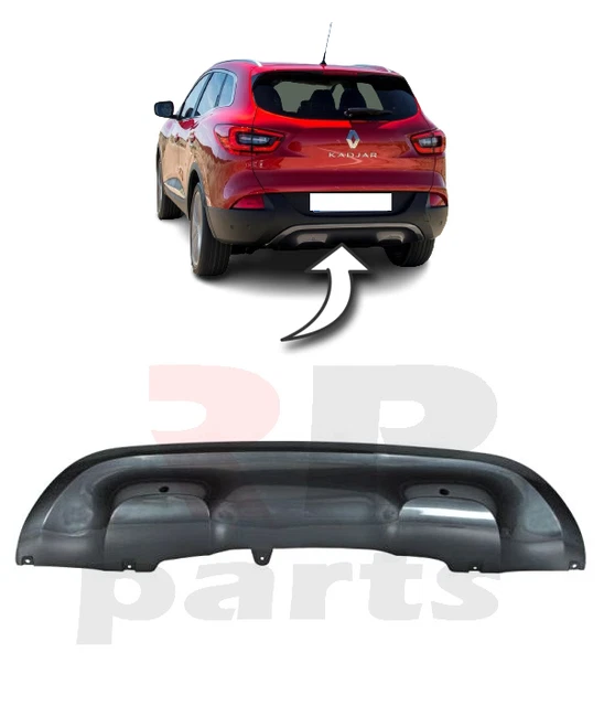 FOR RENAULT KADJAR 15-17 New Rear Bumper Lower Spoiler Shiny Black Pdc ...