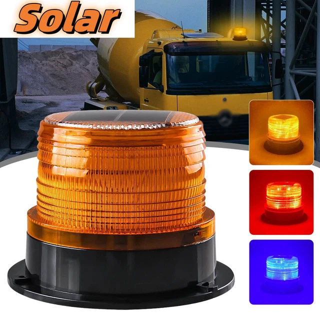 LED SOLAR DOME Light Magnetic Roof Warning Light Strobe Signal Lamp ...