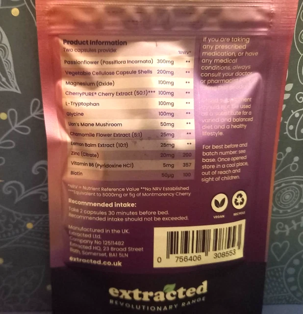 EXTRACTED SLEEPEE REVOLUTIONARY Sleep Supplement 60 Capsules 30-Day ...