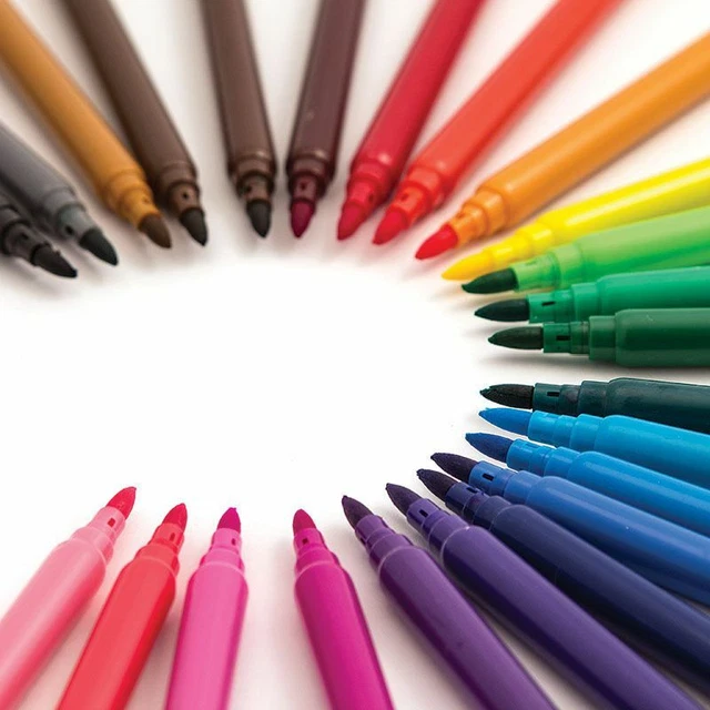 PENNE DA COLORARE In Feltro Punta Fine Fibra Colore Brillante Bambini ...