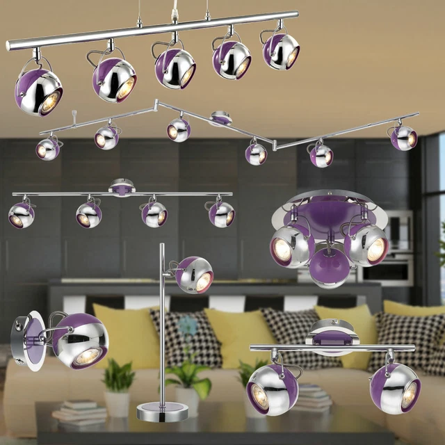 LED PLAFOND PENDULE Mur Spot Mobile Spot Retro Lampe Violet Big.light ...