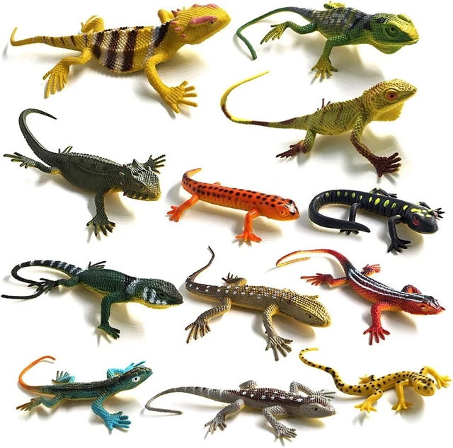 12X COLORFUL FAKE Plastic Lizard Toys Action Figure Reptile Toy ...