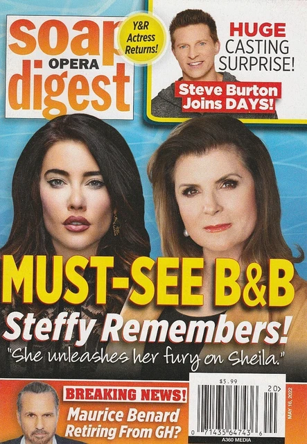 SOAP OPERA DIGEST May 16 2022 JACQUELINE MACINNES WOOD-KIMBERLIN BROWN-ZAMPROGNA £3.91 - PicClick UK