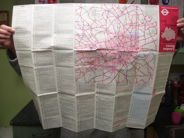 LONDON BUSES-MAP AND LIST OF ROUTES-No1 1981-USED CONDITION £0.99 ...