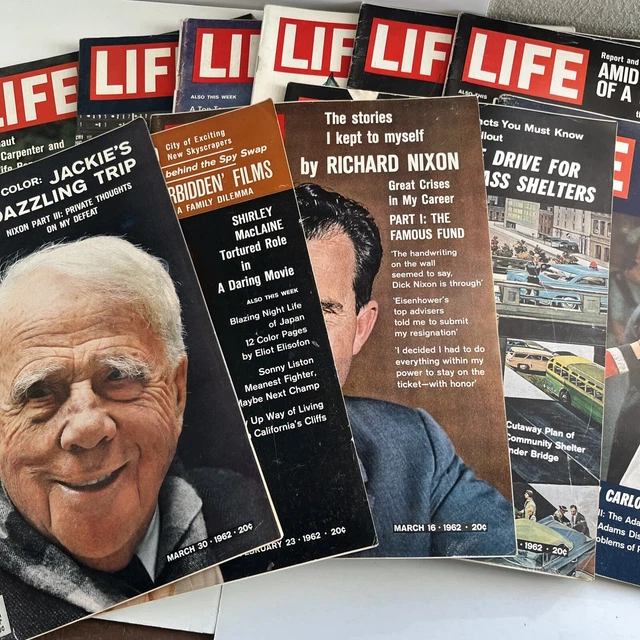 LIFE MAGAZINES 1962 - Mixed Lot 11 - Kennedy Frost Nixon Space £13.98 ...
