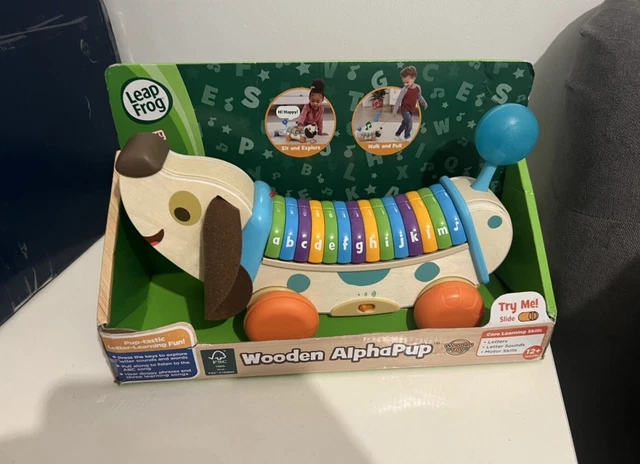 LEAPFROG WOODEN ALPHAPUP Dog Alphabet Educational Baby Toddler Toy Play ...