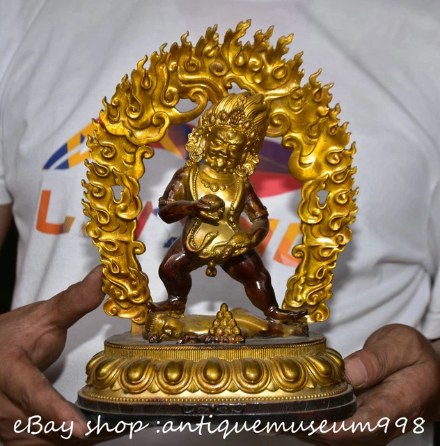 9.2& OLD TIBET Bronze Gilt Vajradhara Vajrabhairava Goddess Backlight ...