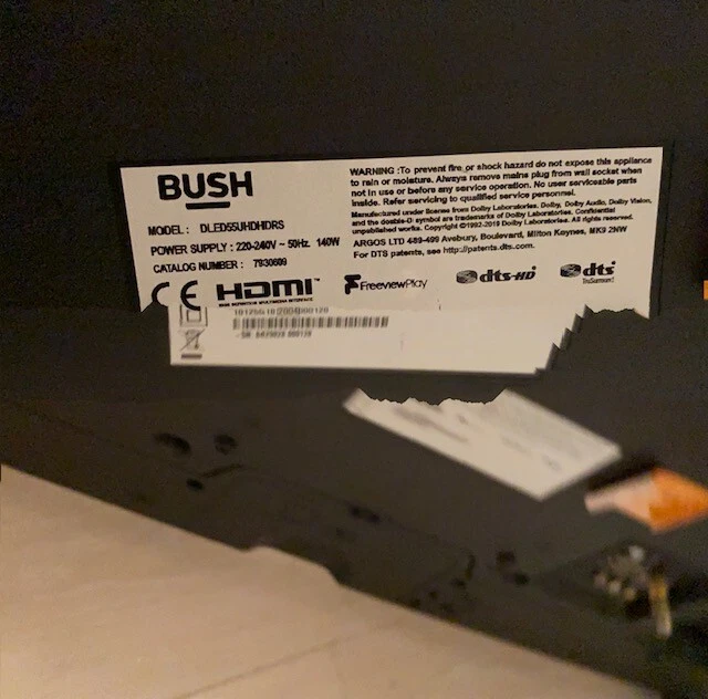 SPARES AND REPAIRS Bush 55 Inch Smart 4K UHD LED TV with HDR £35.00 ...